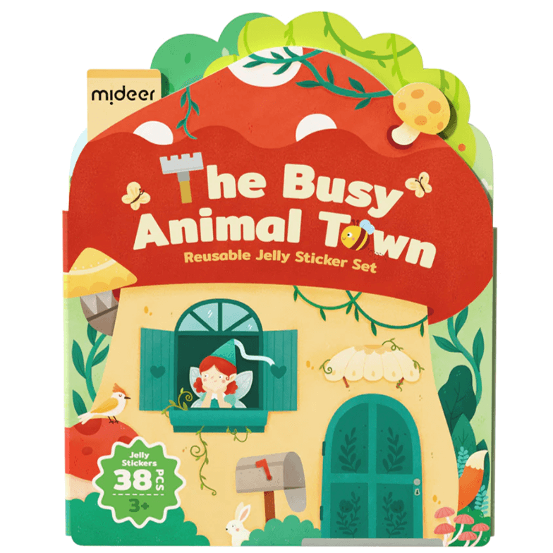 ערכת הדבקה THE BUSY ANIMAL TOWN MIDEER - MIDEER - ערכות יצירה לילדים