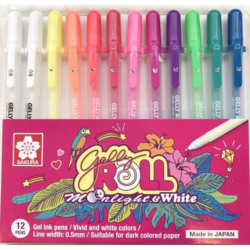סט 12 עטי ג'לי רול סקורה - SAKURA - עטי GELLY ROLL