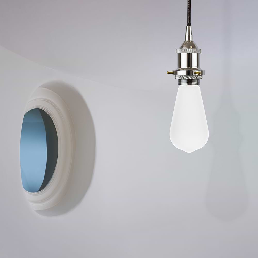 8W 2800K Warm White E27 Matt White ST64 Teardrop Dimmable LED Bulb - Elesi