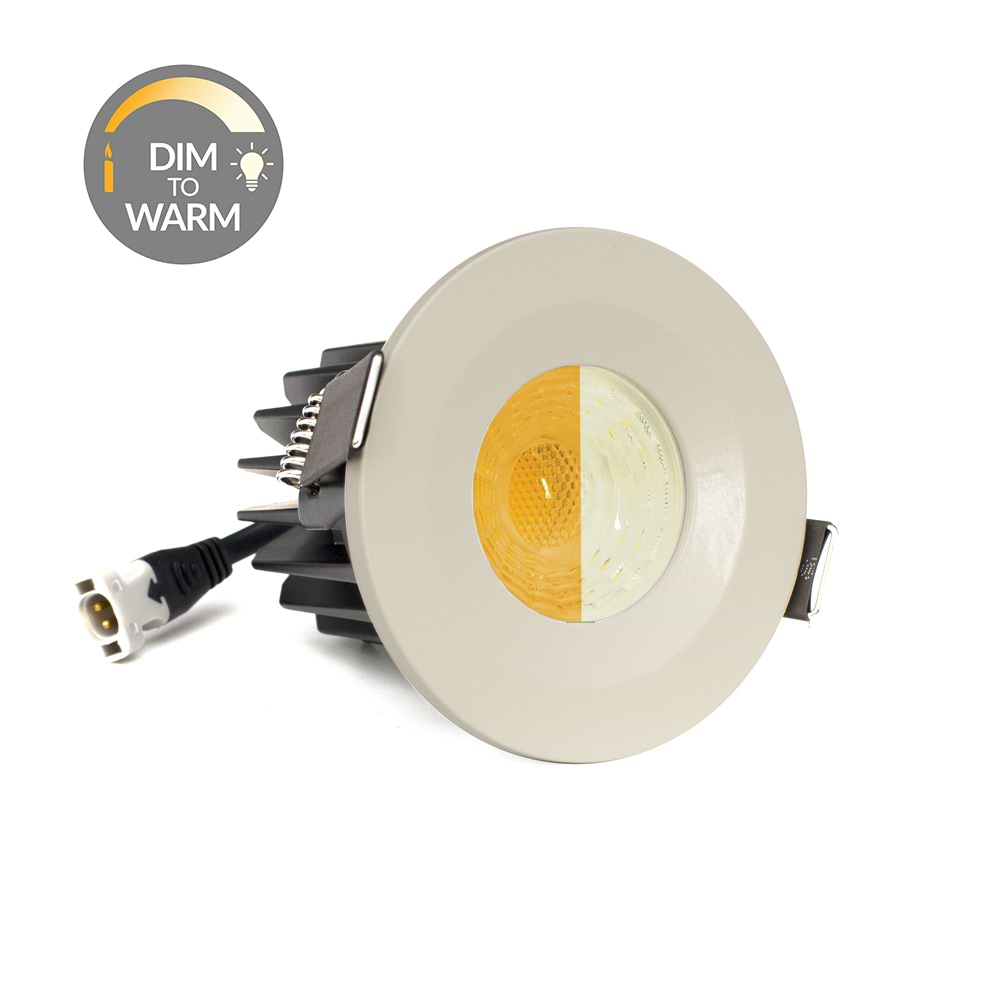 Cream CCT Dim To Warm LED Downlight Fire Rated IP65 - Elesi
