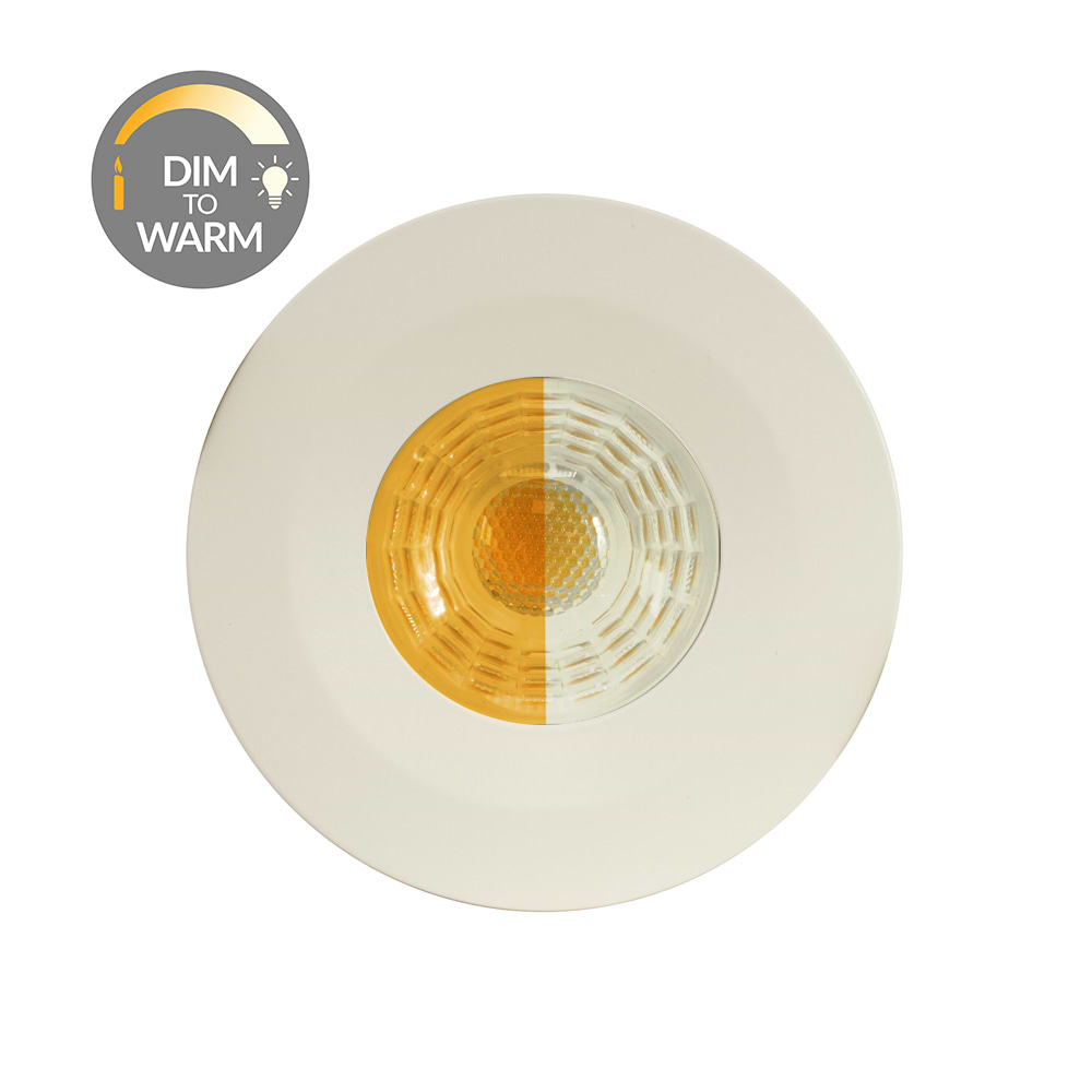 Cream CCT Dim To Warm LED Downlight Fire Rated IP65 - Elesi