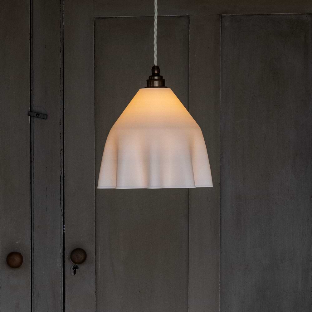 Soft White Drape Linen Pendant Light - Elesi