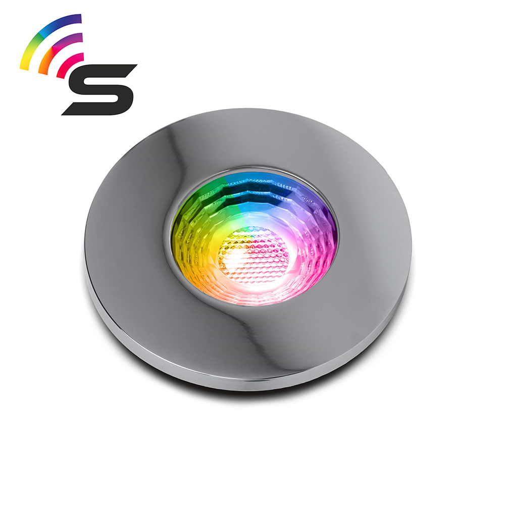 Lieber polished Chrome IP65 Fire Rated Colour Changing Smart Downlight ...