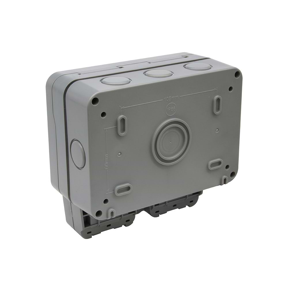 2 Gang Outdoor Socket | Double Weatherproof IP Rated Socket - Elesi