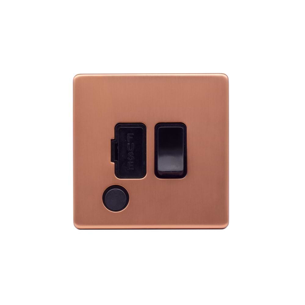 Lieber Brushed Copper 13A Switched Fuse Connection Unit Flex Outlet ...