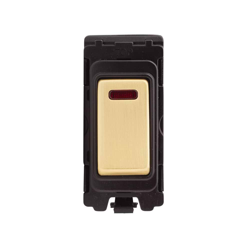 Soho Lighting Brushed Brass 20A Double Pole RM-Grid Switch Module with ...