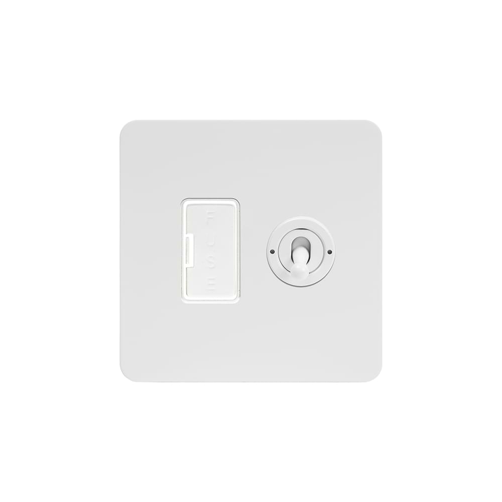 Soho Lighting White Metal Flat Plate 13A Toggle Switched Fused ...