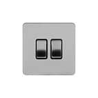 Soho Lighting Brushed Chrome 2 Gang Intermediate & 2 Way Switch Blk Ins ...