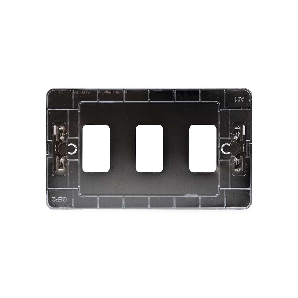 Soho Lighting Polished Chrome Flat Plate 3 Gang Grid Plate Screwless ...