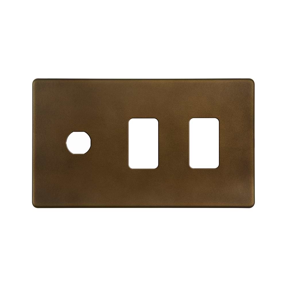 Soho Lighting Vintage Brass 3 Gang 2RM+1CM Dual Module Grid Switch ...