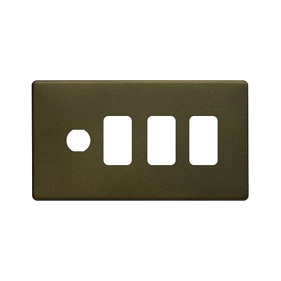 Soho Lighting Bronze 4 Gang 3RM+1CM Dual Module Grid Switch Plate - Elesi