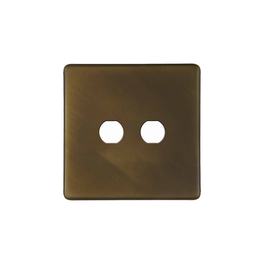 Soho Lighting Vintage Brass 2 Gang CM Circular Module Grid Switch Plate ...