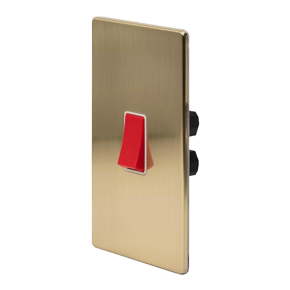 Brushed Brass 45A Cooker Switch | 45A 1 Gang Double Pole Switch, Large ...