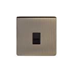 Soho Lighting Brushed Brass 1 Gang Data Socket RJ45 Ethernet Cat5 Black ...