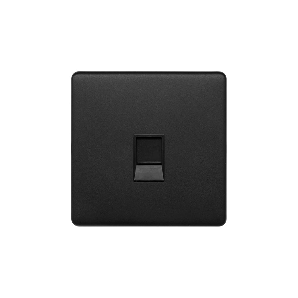 Soho Lighting Matt Black 1 Gang Screwless Data Socket RJ45 Ethernet ...
