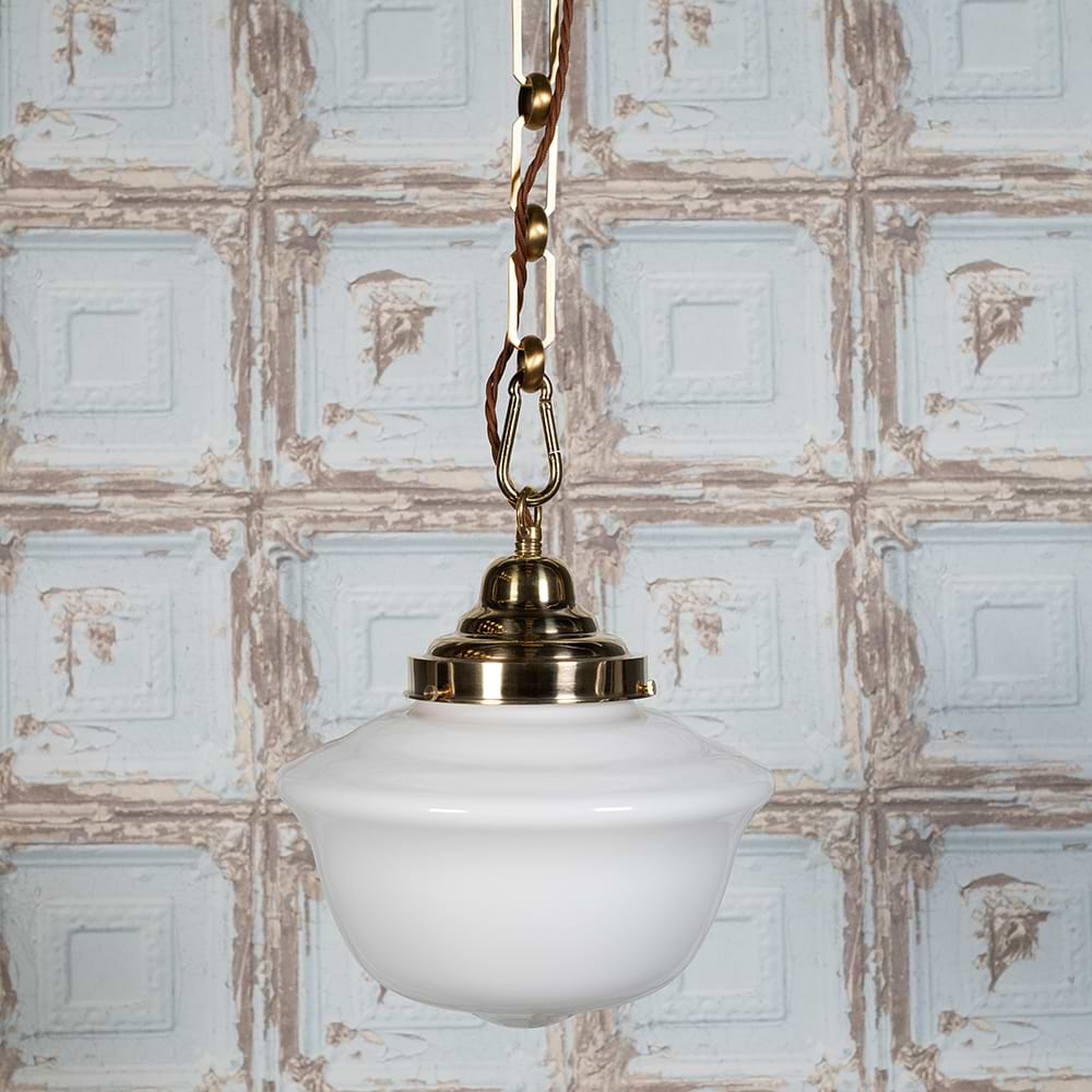Soho Lighting Frith Brass Opaque Pendant Light - The Schoolhouse ...