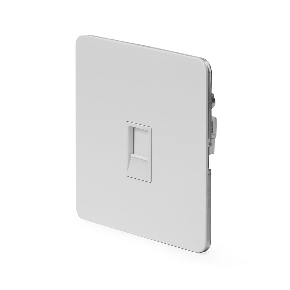 The Eldon Collection Flat Plate White Metal 1 Gang Data Socket RJ45 ...