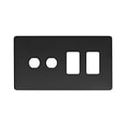 The Connaught Collection 4 Gang 2RM+2CM Dual Module Grid Switch Plate ...