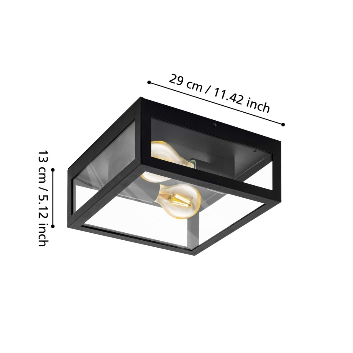 Eglo Amezola Black E27 Wall/Ceiling Light IP44 - Elesi