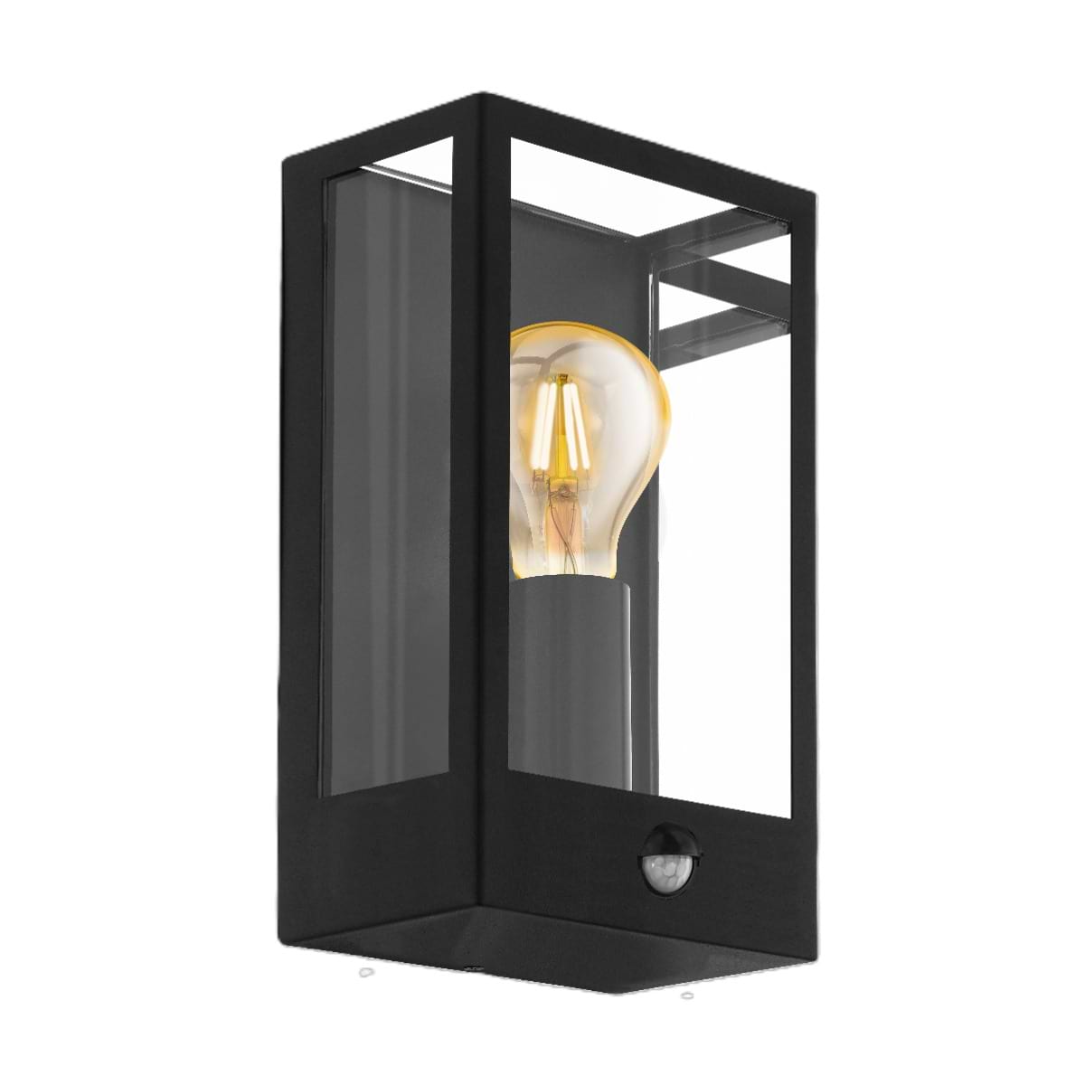 Alamonte Black Outdoor Wall Light with Sensor IP44 | Eglo - Elesi