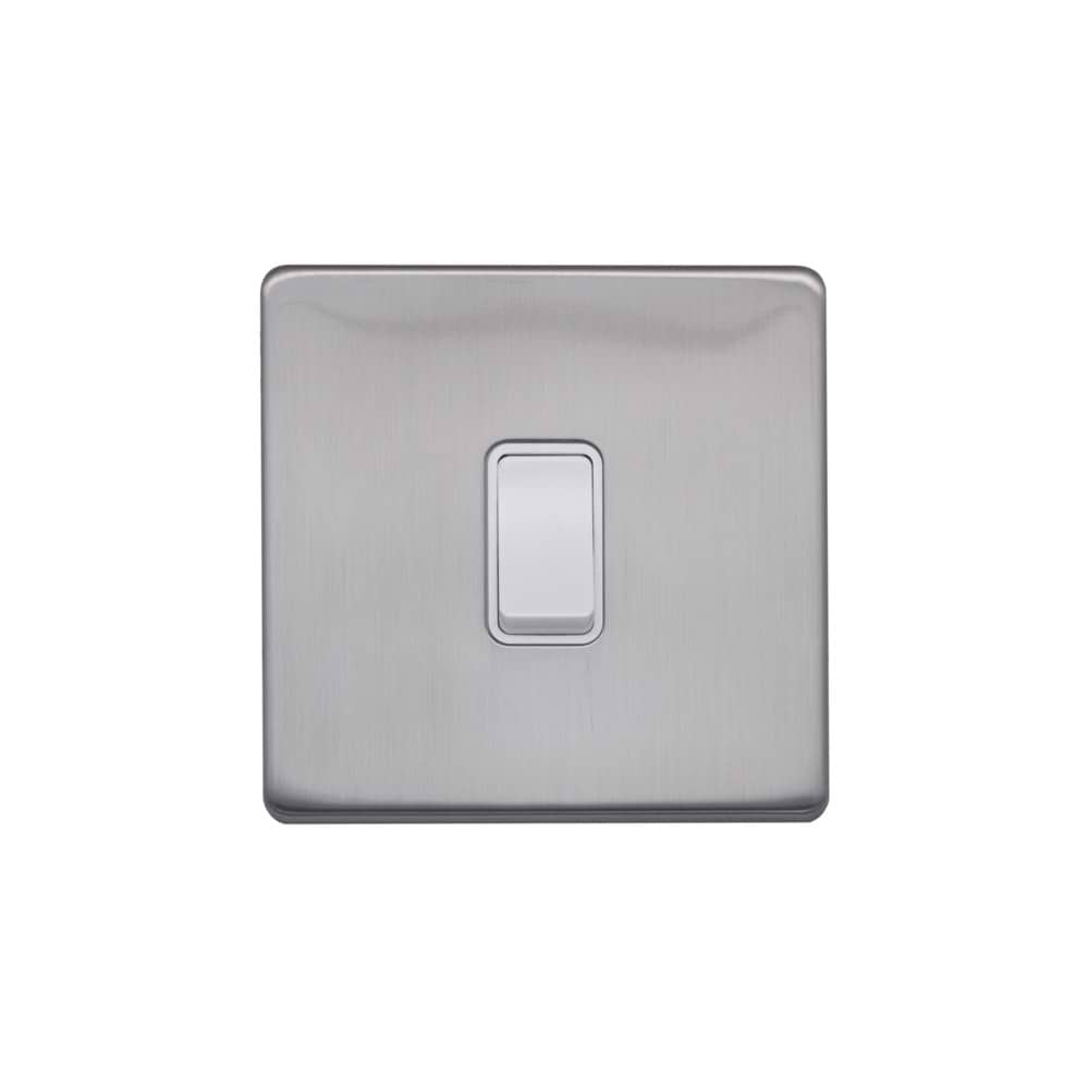 Brushed Chrome Rocker Switch | Brushed Chrome 1 Gang Light Switch - Elesi
