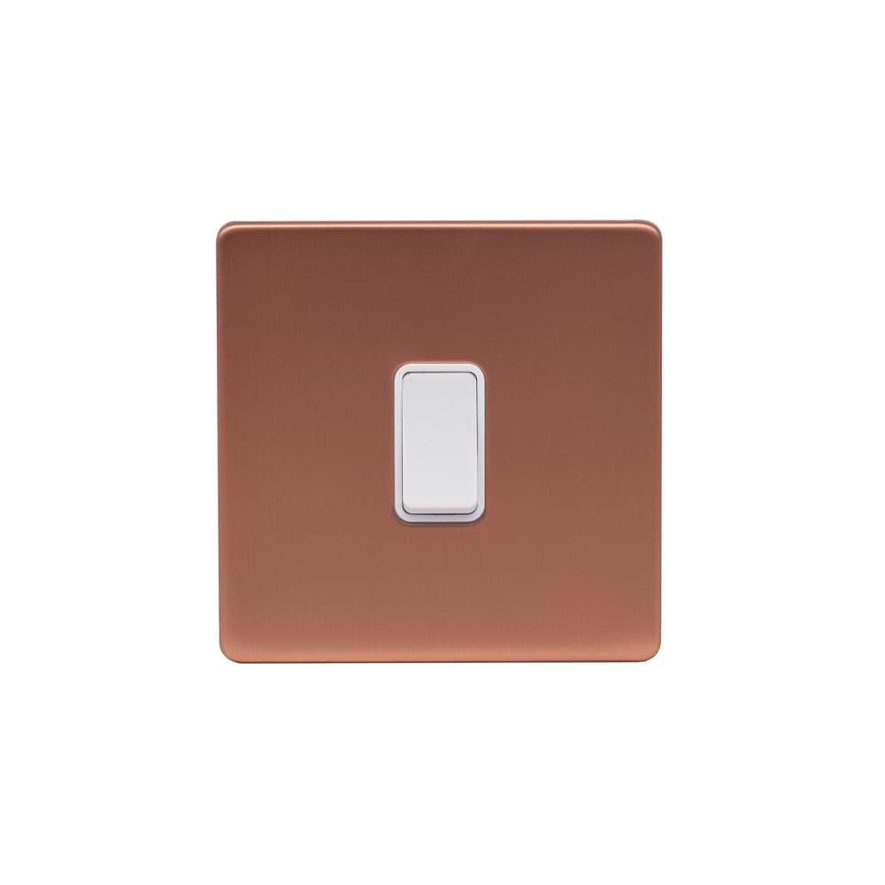 Brushed Copper Rocker Switch | Brushed Copper 1 Gang Light Switch - Elesi