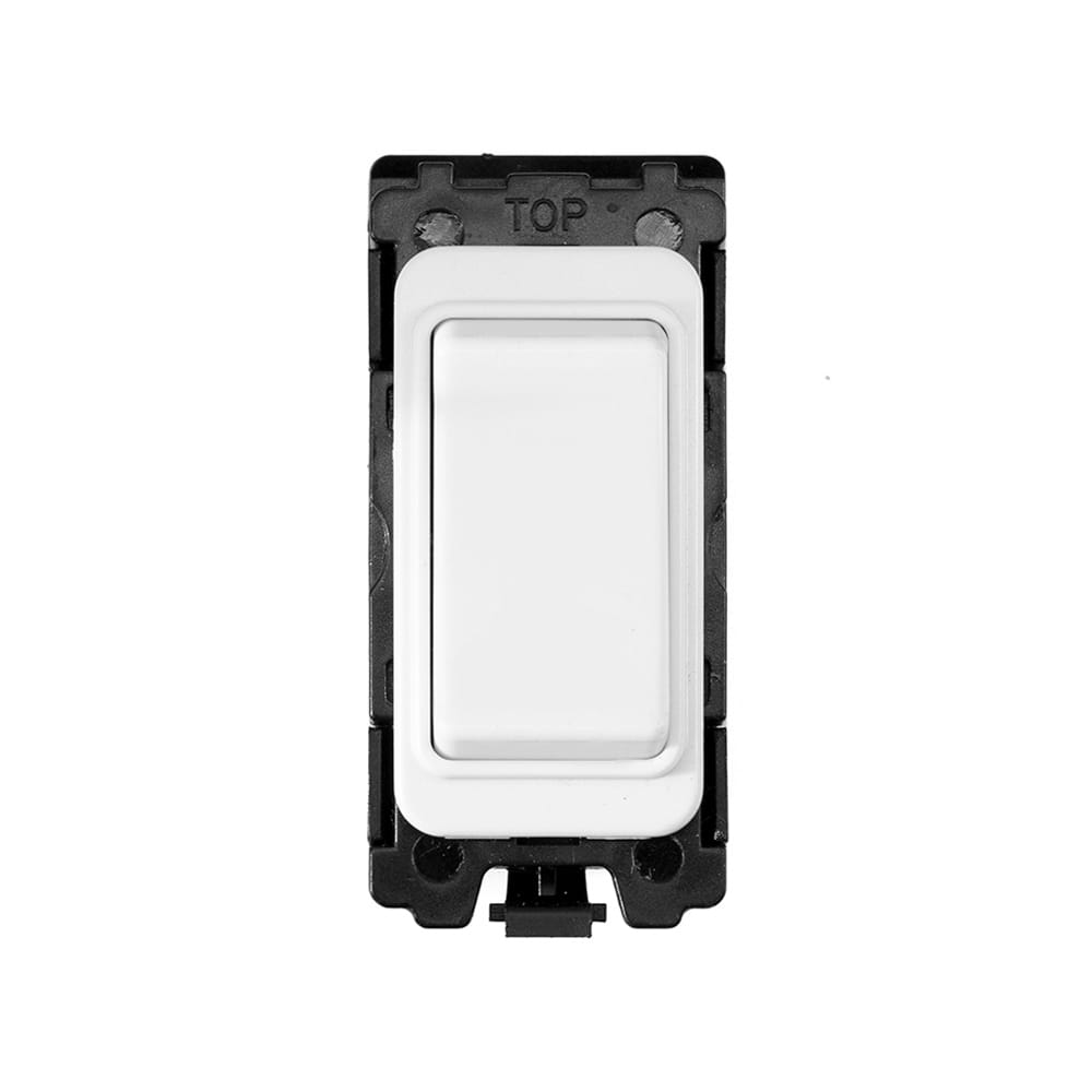 White Metal 2 Way Retractive RM-Grid Switch Module | Soho - Elesi