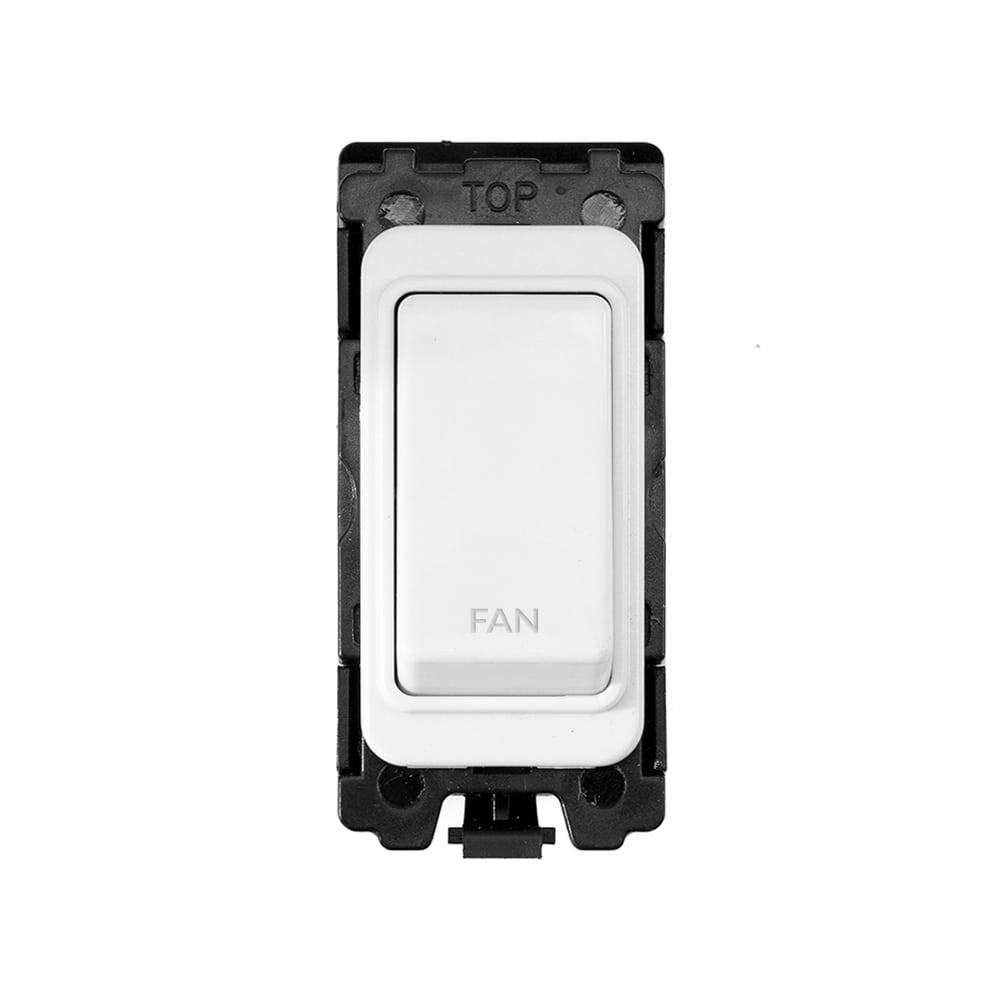 Soho Lighting White Metal 20A Double Pole 'Fan' RM-Grid Switch Module ...