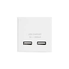 White Euro Module | White USB Charger Euro Module - Elesi