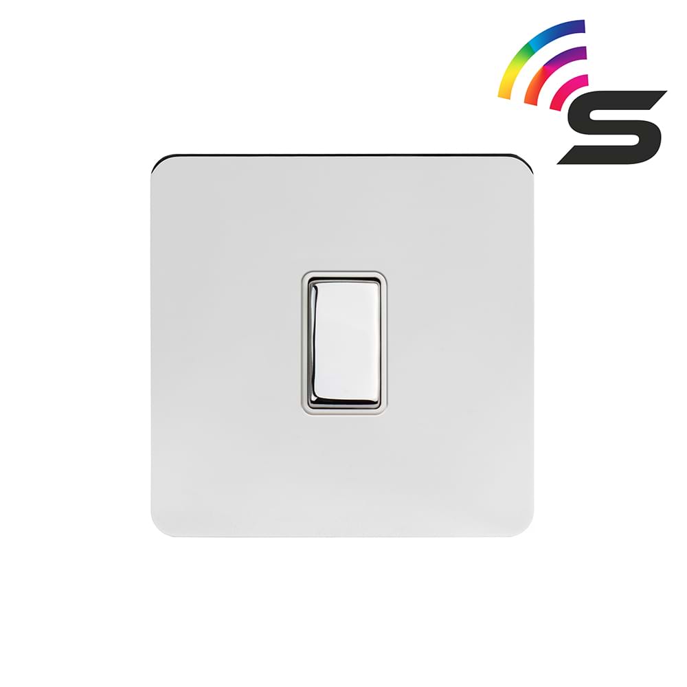 Soho Lighting Polished Chrome Flat Plate 1 Gang 150W Smart Rocker ...