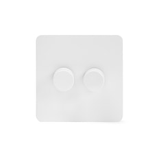 Soho Lighting Flat Plate White Metal 2 Gang 250W LED Intermediate ...