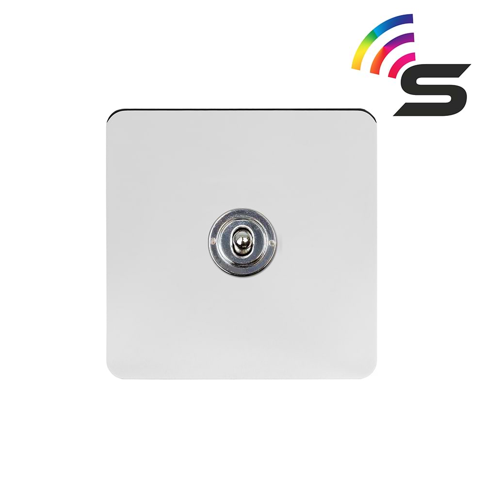 Soho Lighting Polished Chrome Flat Plate 1 Gang 150W Smart Toggle ...