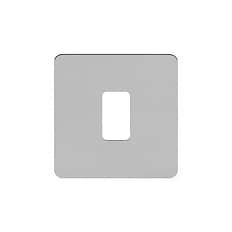 Soho Lighting Brushed Chrome Flat Plate 1 Gang Grid Plate Screwless - Elesi