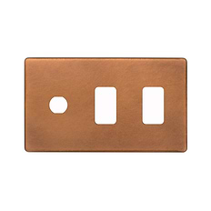 Antique Copper Grid Plate | Antique Copper Combo Grid Switch - Elesi