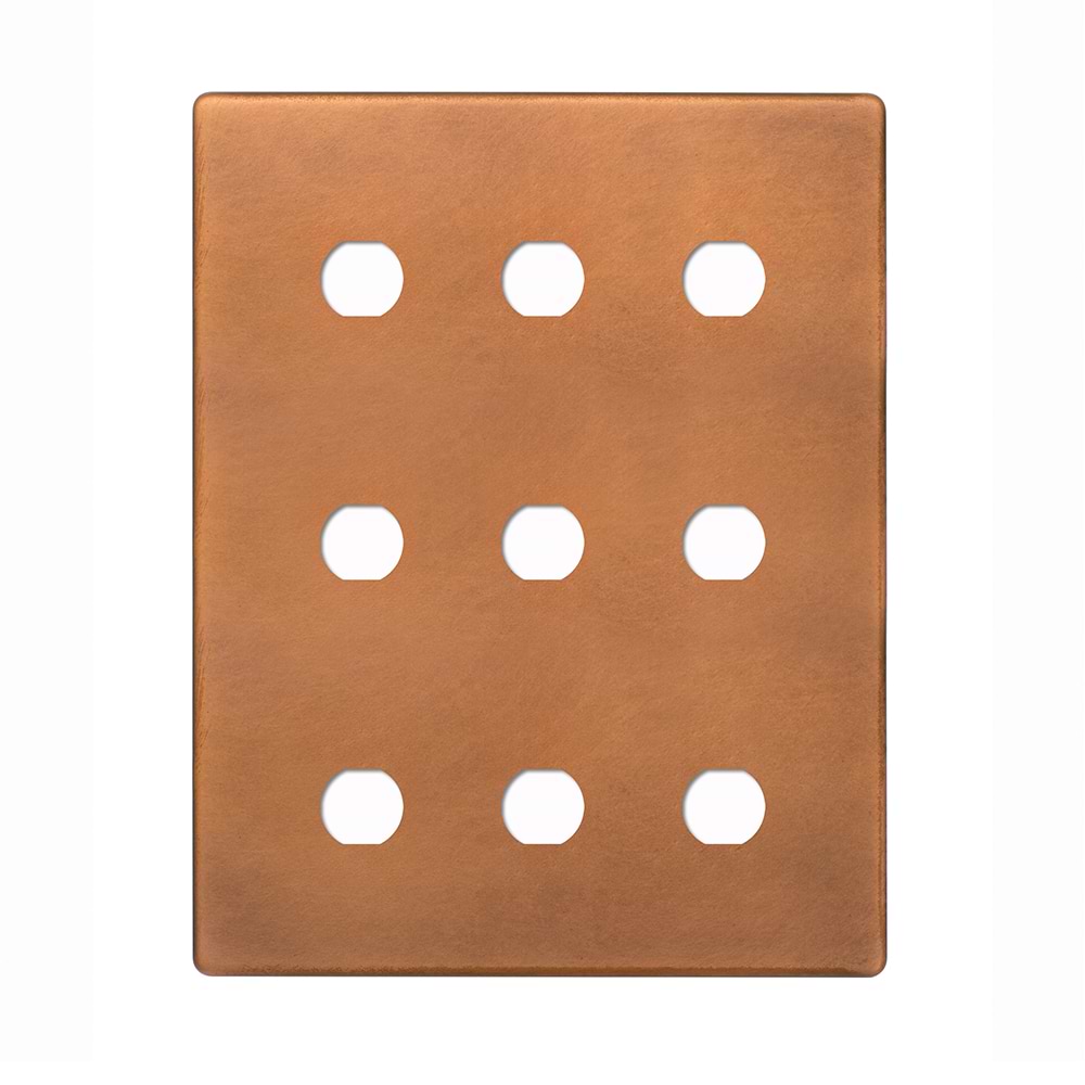 Antique Copper Grid Plate | Antique Copper 9 Gang Grid Plate - Elesi