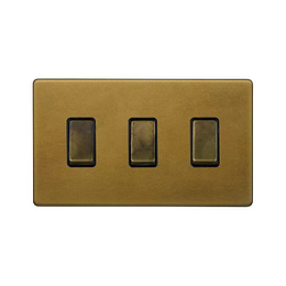 3 Gang Switch on Double Plate - 2-Way Rocker Switches - Switches ...