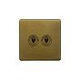 Old Brass Toggle Switch | Old Brass 2 Gang Toggle Light Switch - Elesi