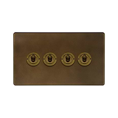 Vintage Brass Toggle Switch | Vintage Brass 4 Gang Toggle Light Switch ...