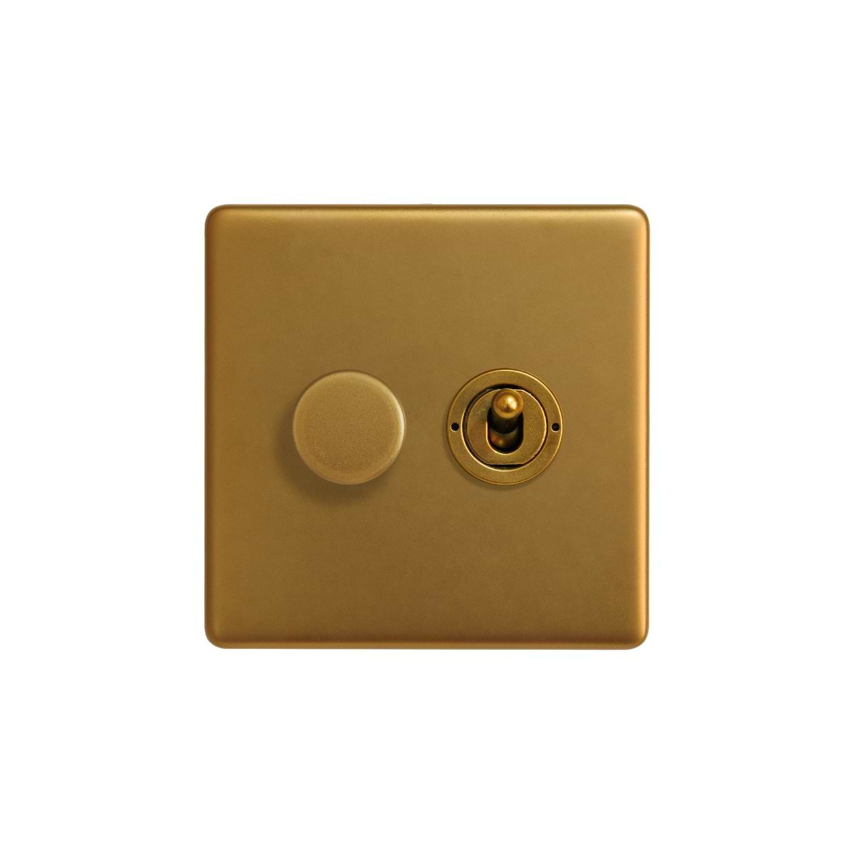 Soho Lighting Antique Gold 2 Gang Dimmer and Toggle Switch Combo ...