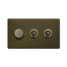 3 Gang Dimmer Switch with Bronze Toggle Combo | Soho - Elesi