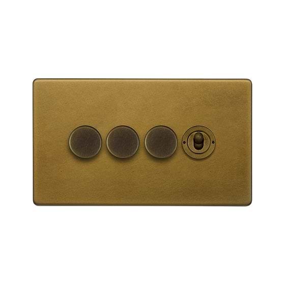 Old Brass Toggle Switch | Old Brass Dimmer Toggle Combo Switch - Elesi