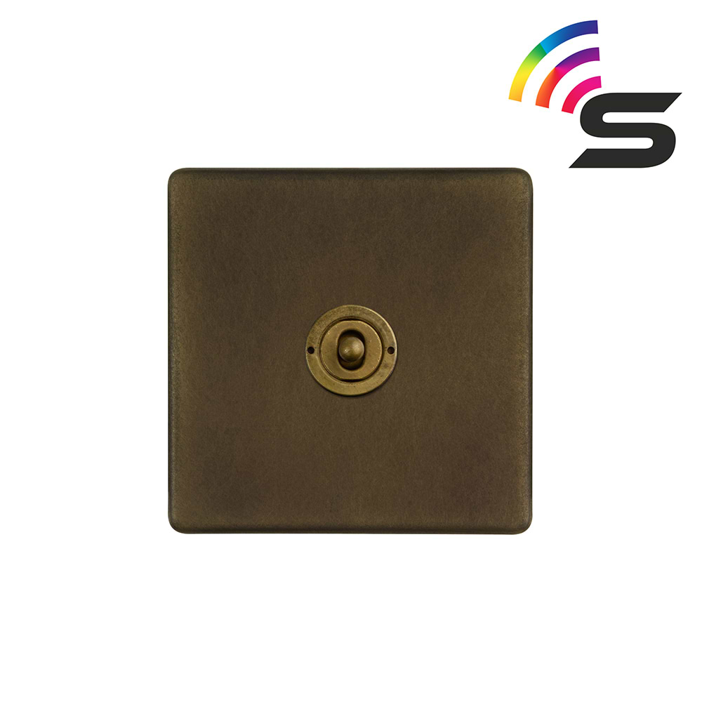 Soho Lighting Vintage Brass 1 Gang 150W Smart Toggle Switch | Zigbee ...