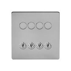 Brushed Chrome Toggle Switch | Brushed Chrome Dimmer Toggle Combo ...