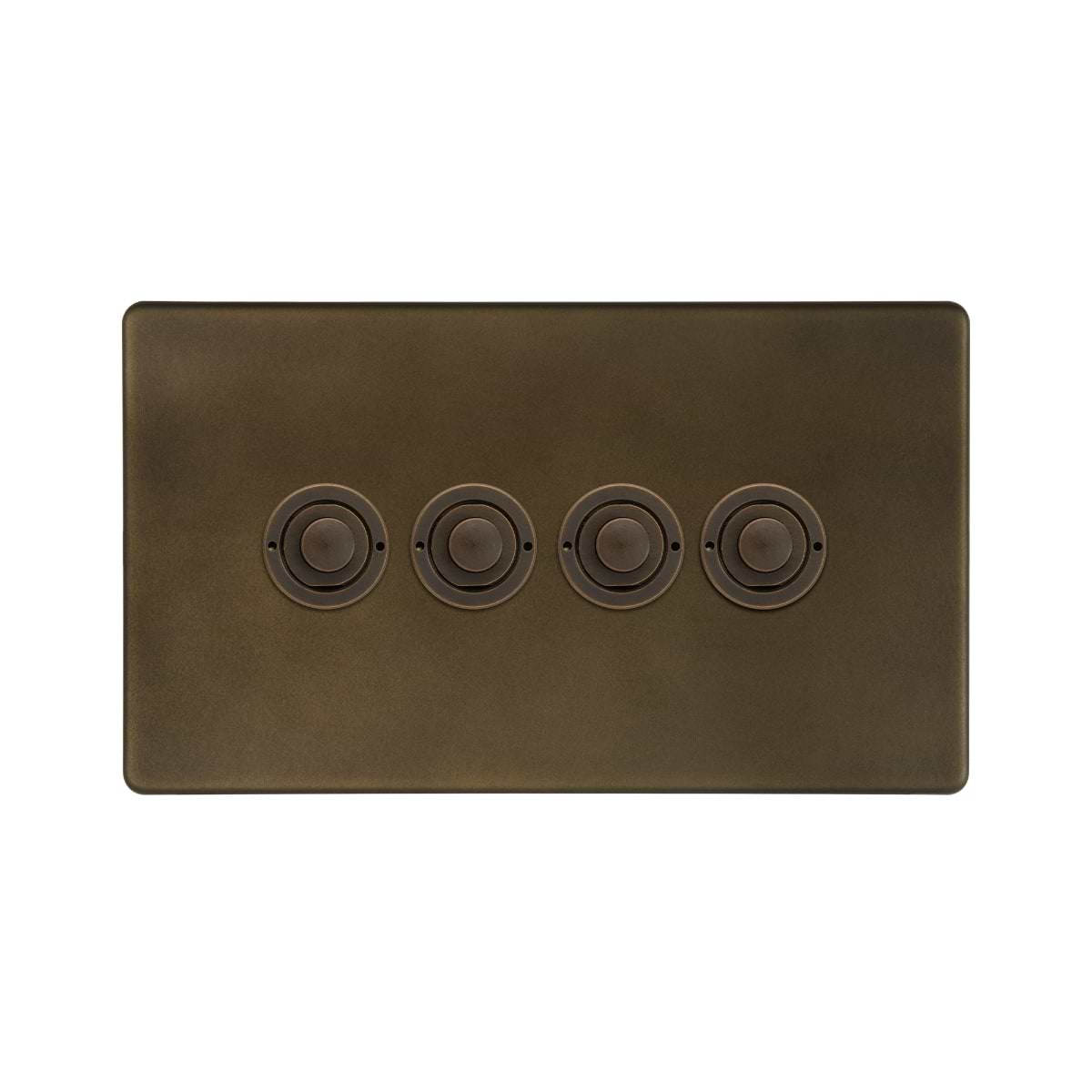 Vintage Brass 4 Gang 2 Way Retractive Push Button Switch | Soho - Elesi