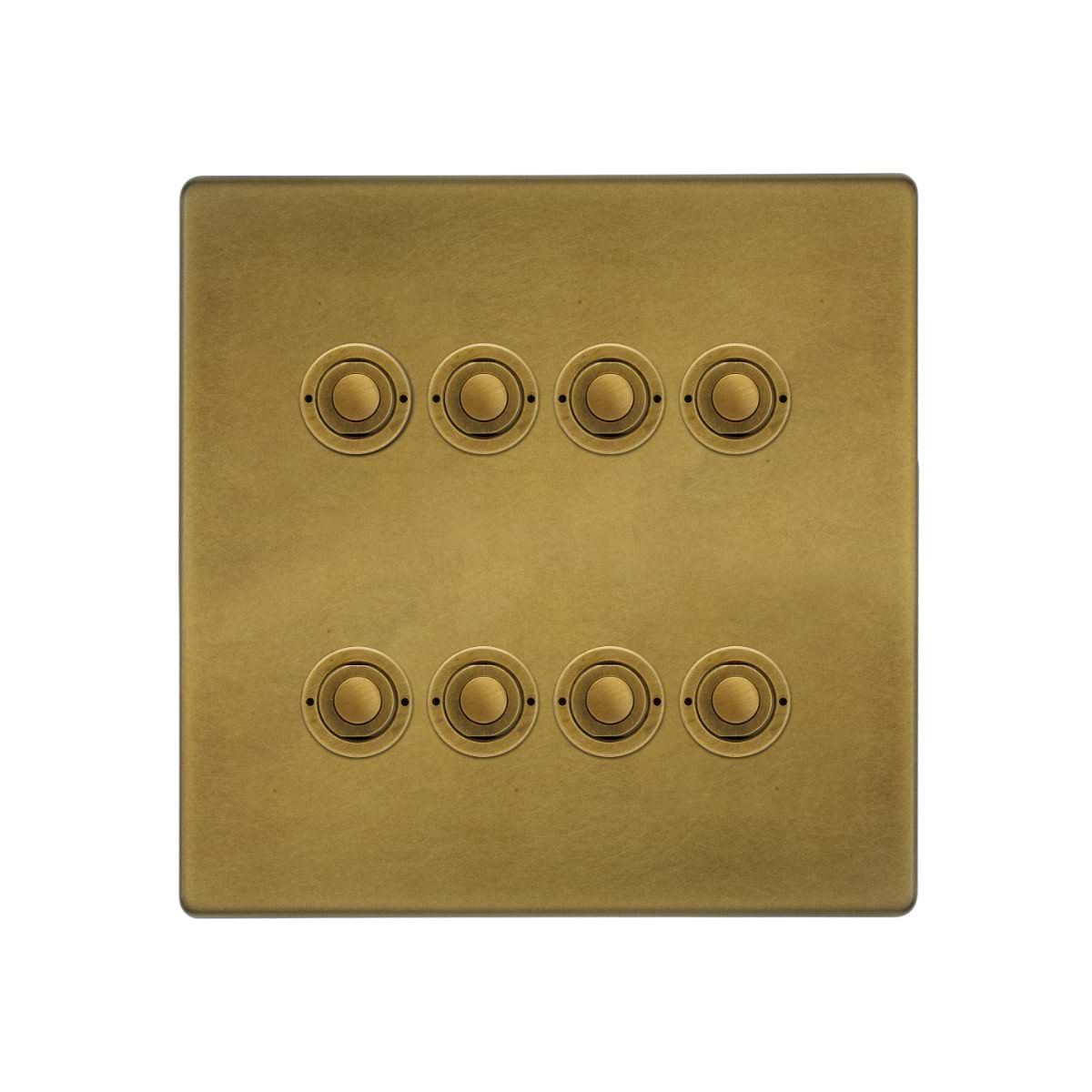 Old Brass 8 Gang 2 Way Retractive Push Button Switch | Soho - Elesi
