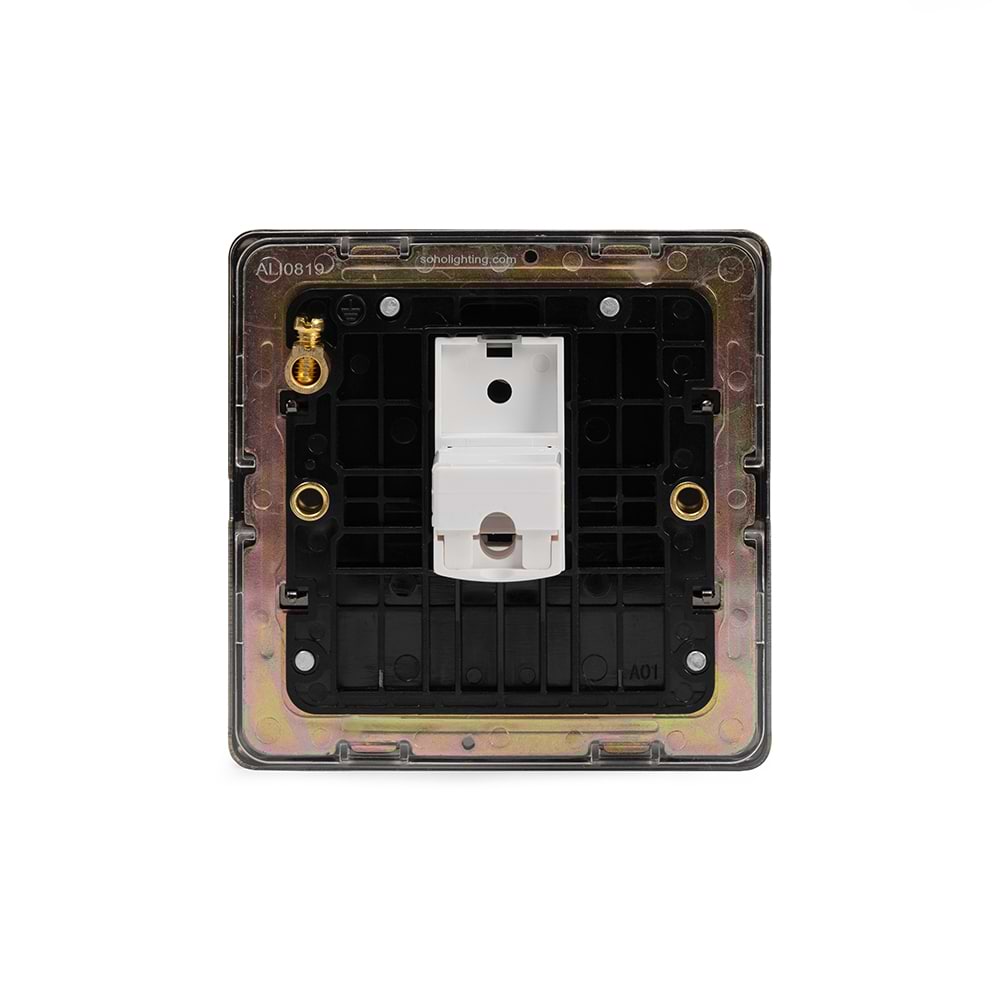 Soho Lighting Antique Brass 1 Gang Data Socket RJ45 Ethernet Cat5 Blk ...