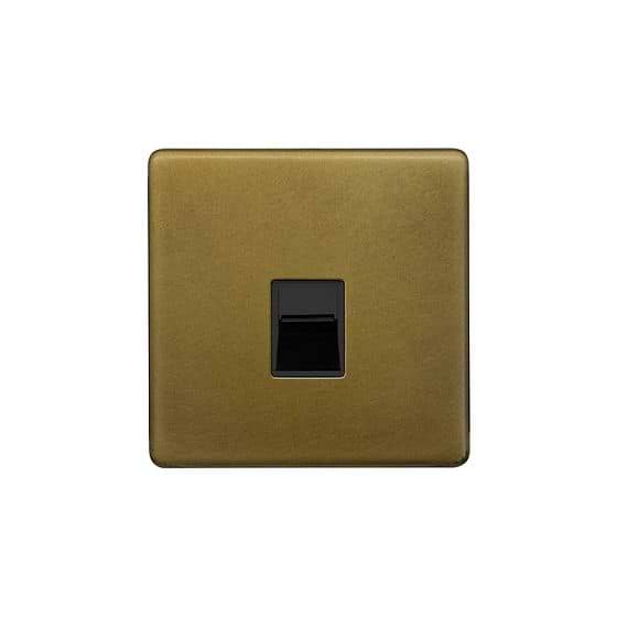 Soho Lighting Old Brass 1 Gang Data Socket RJ45 Ethernet Cat5/Cat6 - Elesi
