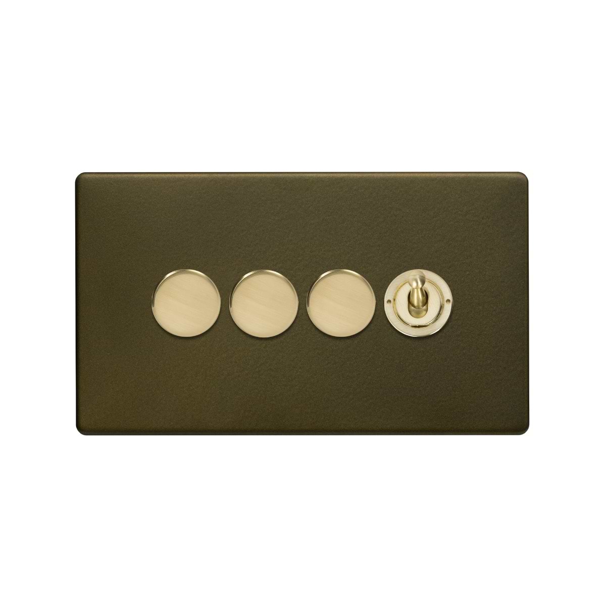 Sleek Bronze 4 Gang Switch & Dimmers | Soho - Elesi