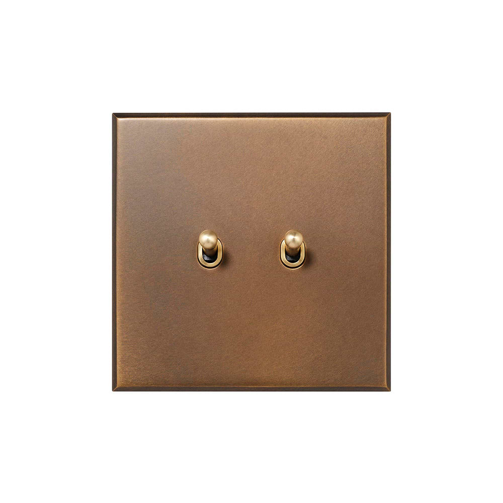 Soho Lighting Aged Brass 2 Gang 20A 2 Way Switch with Brass Classic ...