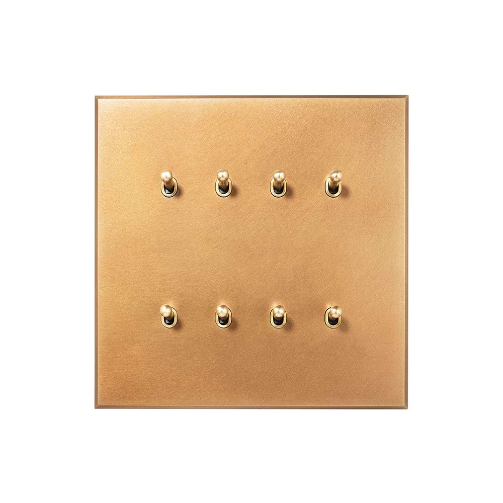 Soho Lighting Natural Brass 8 Gang 20A 2 Way Switch with Brass Classic ...